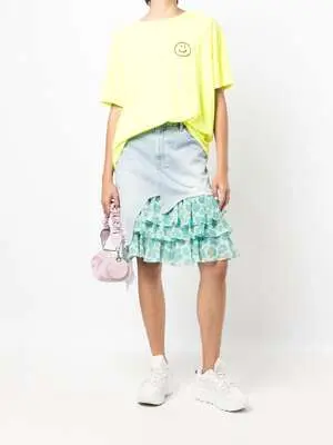 SJYP Distressed Tiered Denim Skirt