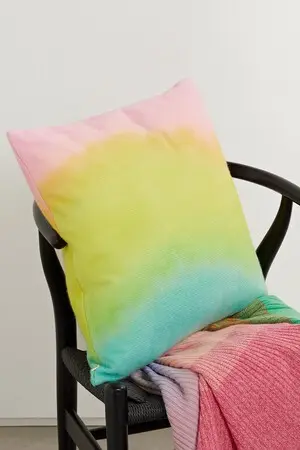 THE ELDER STATESMAN Rainbow Spray Tie-dyed Cashmere Cushion