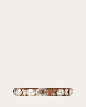 Ralph Lauren Ralph Lauren Collection Casted Concho Leather Belt Brown