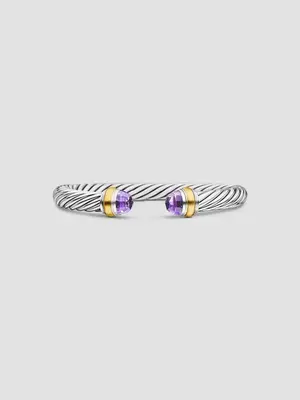 David Yurman Classic Cable Bracelet In Sterling Silver Amethyst