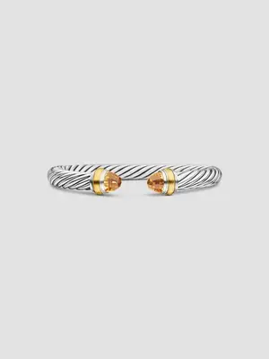 David Yurman Classic Cable Bracelet In Sterling Silver Citrine