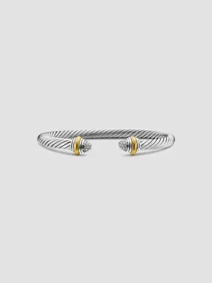 David Yurman Classic Cable Bracelet In Sterling - Diamond