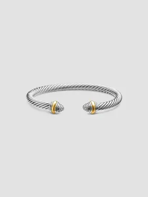 David Yurman Classic Cable Bracelet In Sterling - Diamond