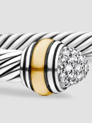 David Yurman Classic Cable Bracelet In Sterling - Diamond
