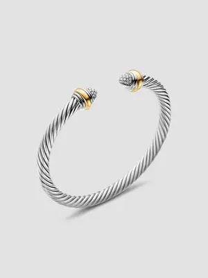David Yurman Classic Cable Bracelet In Sterling - Diamond