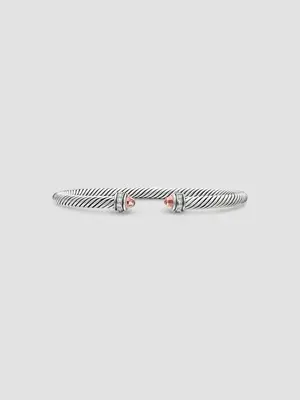 David Yurman Classic Cable Bracelet In Sterling Silver Morganite