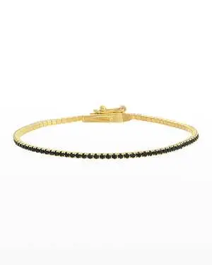 ADINA'S JEWELS Thin Gemstone Tennis Bracelet - Onyx