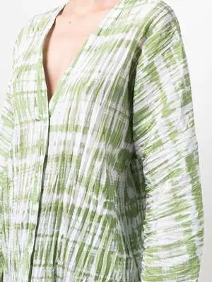 Vince Tie-dye Long-sleeve Silk Blouse