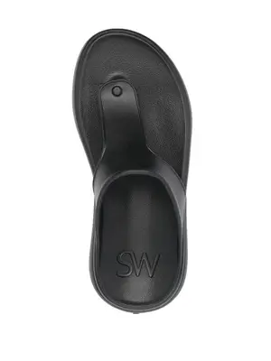 STUART WEITZMAN Open Toe Flip Flops - Black