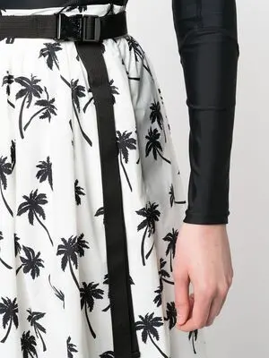Moncler Palm Tree Print Midi Skirt