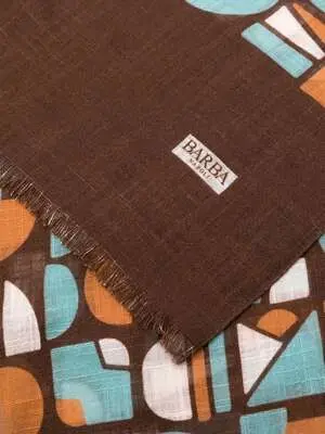 BARBA NAPOLI Geometric-print Fringed Scarf