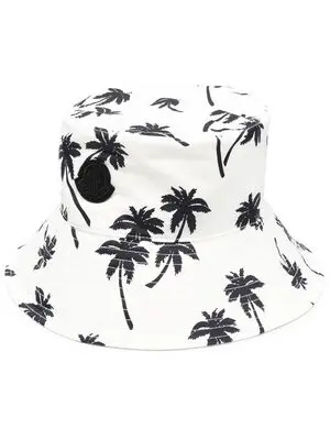 Moncler Palm Tree Bucket Hat - White
