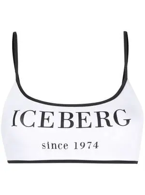 Iceberg Logo-print Bikini Top - White