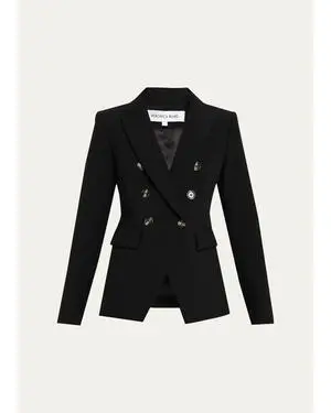Veronica Beard Miller Double-breasted Dickey Jacket - Black