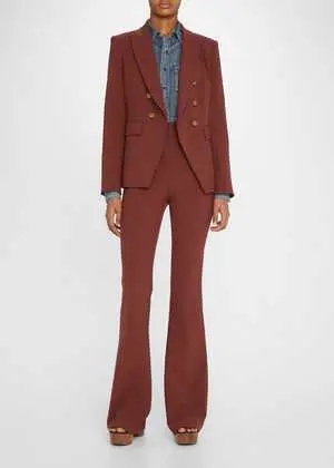 Veronica Beard Miller Double-breasted Dickey Jacket Burnt Sienna