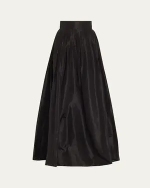 Carolina Herrera Pleated Silk Ball Skirt - Black