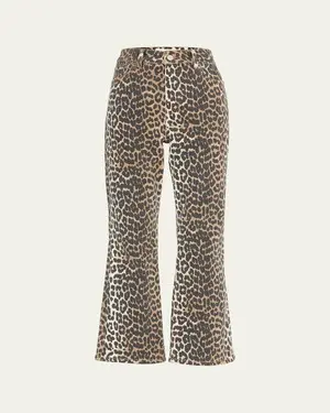 GANNI Betzy Bootcut Jeans - Leopard
