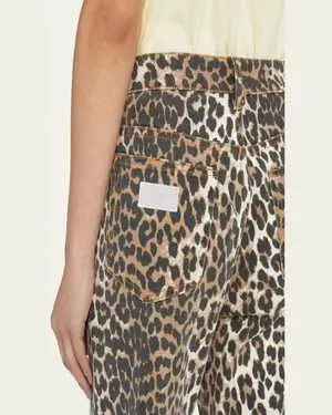 GANNI Betzy Bootcut Jeans - Leopard