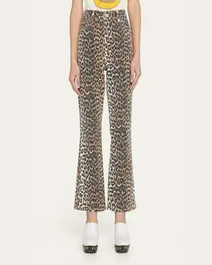 GANNI Betzy Bootcut Jeans - Leopard