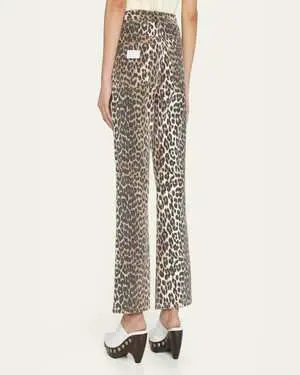 GANNI Betzy Bootcut Jeans - Leopard