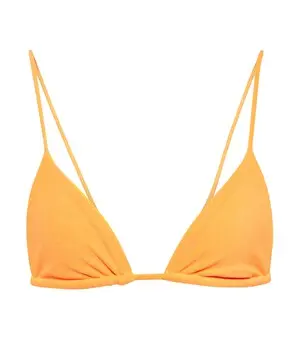 Jade Swim Via Terry Triangle Bikini Top - Orange
