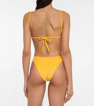 Jade Swim Via Terry Triangle Bikini Top - Orange