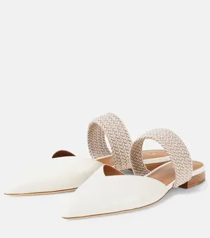MALONE SOULIERS Maisie Leather Slippers - White