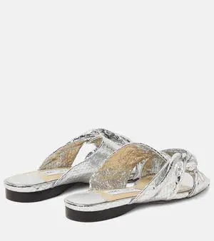 JIMMY CHOO Narisa Flat Leather Sandals