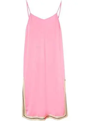 Palm Angels Stripe Trim Slip Midi Dress - Pink