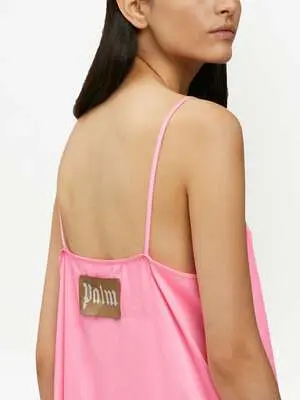Palm Angels Stripe Trim Slip Midi Dress