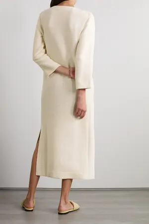 Loro Piana Beirut Ribbed Cashmere And Silk-blend Midi Dress