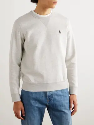 Polo Ralph Lauren Logo-embroidered Jersey Crewneck Sweatshirt - Gray