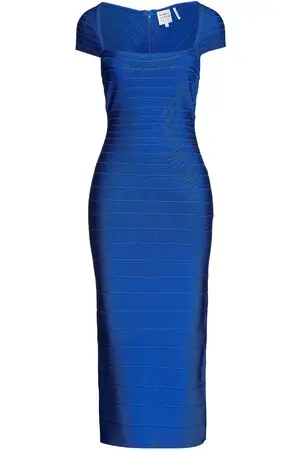 Herve Leger Hervé Léger Bandage Midi Dress - Bright Blue