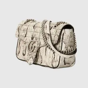 Gucci Gg Marmont Small Python Shoulder Bag Precious