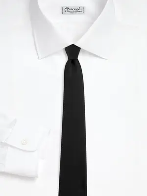 Charvet Satin Silk Necktie - Black