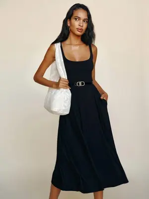 REFORMATION Rou Knit Dress - Black