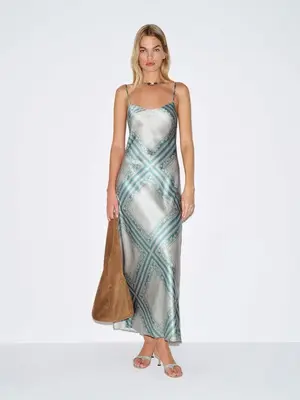 REFORMATION Parma Silk Dress - Blue