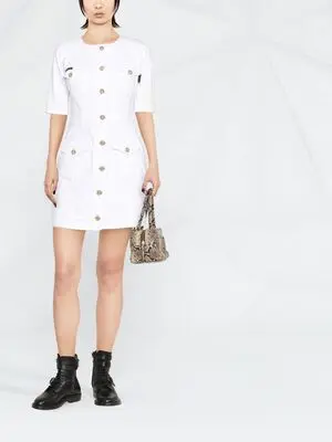 philipp plein denim dress PHILIPP PLEIN crystal-embellished denim dress - PAACWDG0098PDE004N