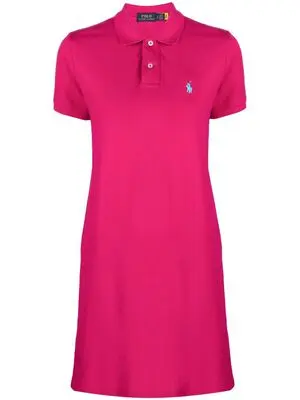 Polo Ralph Lauren Embroidered Polo-pony Dress - Pink
