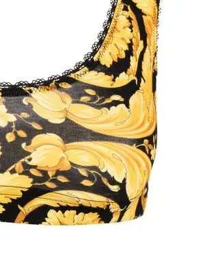 Versace Barocco-print Cotton Bra