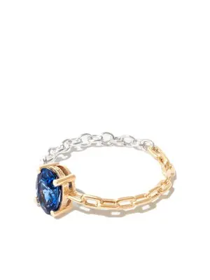 Yvonne Léon 9kt Gold Sapphire Ring - Silver