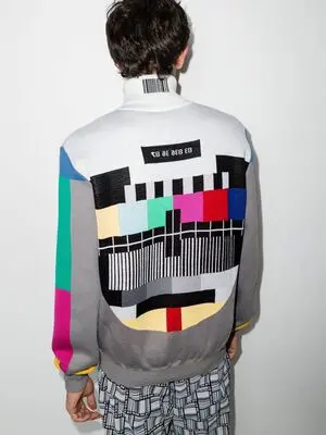 VTMNTS Barcode Motif Roll-neck Jumper