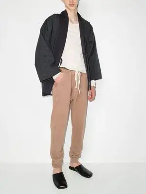 GREG LAUREN Drawstring Cotton Track Pants