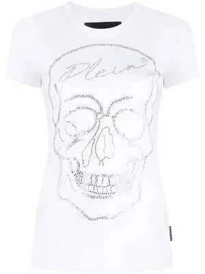 Philipp Plein Skull Rhinestone T-shirt - White