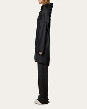 Rains Long Snap-front Jacket - Black