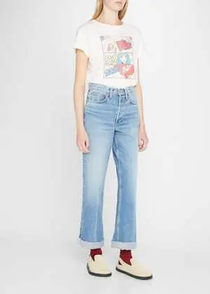 RE/DONE 70s Boot-Cut Faded Jeans - Cielo Indigo