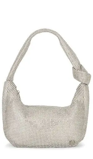 OLGA BERG Jessica Crystal Mesh Croissant Bag