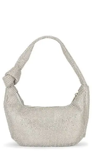 OLGA BERG Jessica Crystal Mesh Croissant Bag
