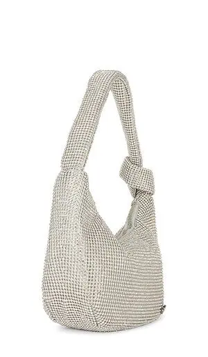 OLGA BERG Jessica Crystal Mesh Croissant Bag