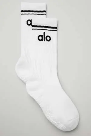 Alo Yoga Throwback Barre Socks - White/black
